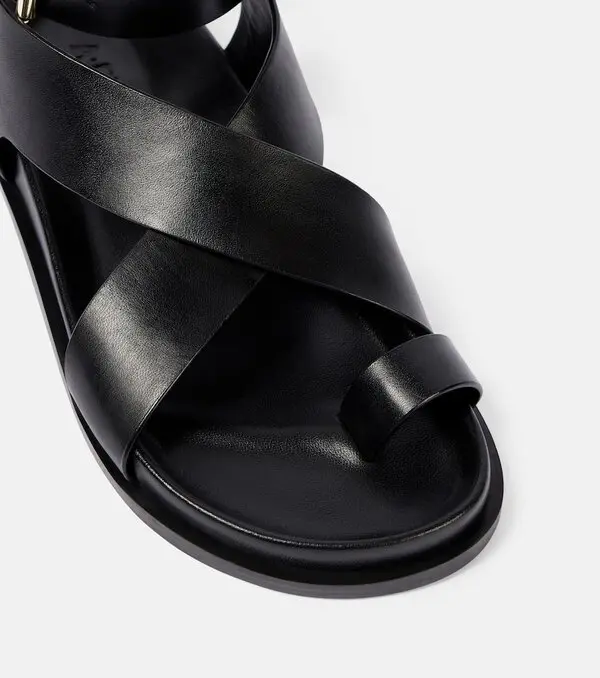 A.emery Jalen Leather Sandals - Black