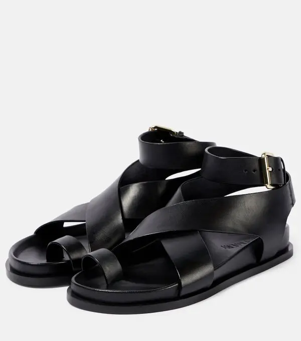 A.emery Jalen Leather Sandals - Black