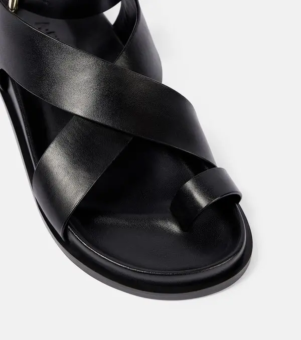 A.emery Jalen Leather Sandals - Black