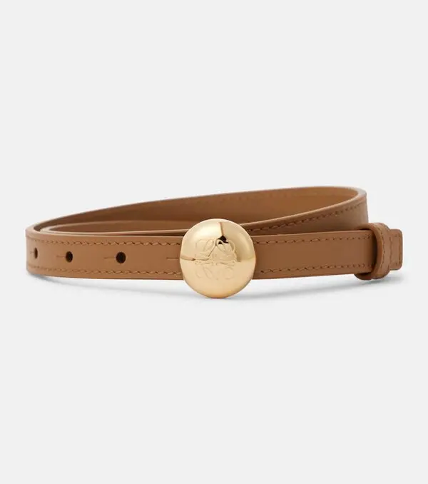 Loewe Pebble Anagram Leather Belt - Brown