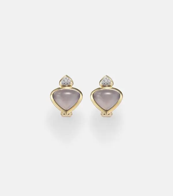 Marina B Trisolina Earrings With Chalcedony And Diamonds - Gold