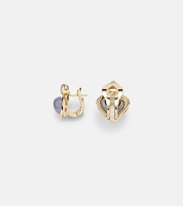 Marina B 18kt Yellow Chalcedony And Diamond Earrings