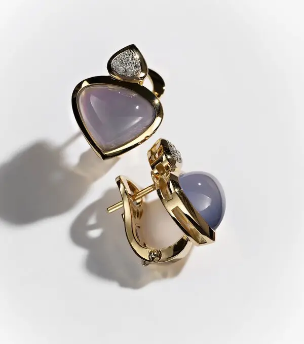 Marina B 18kt Yellow Chalcedony And Diamond Earrings
