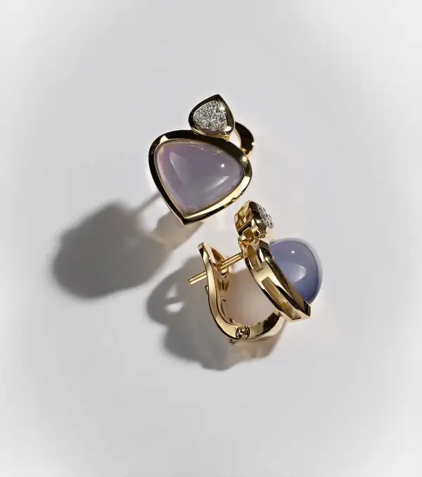 Marina B Trisolina 18kt Yellow Chalcedony And Diamond Earrings - Gold