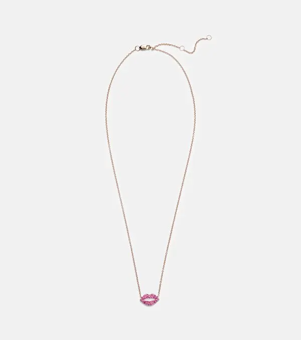 ROXANNE FIRST Scarlett Kiss Pink Sapphire Necklace - Gold