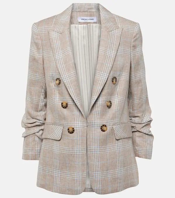 Veronica Beard Beacon Dickey Linen Blazer - Beige