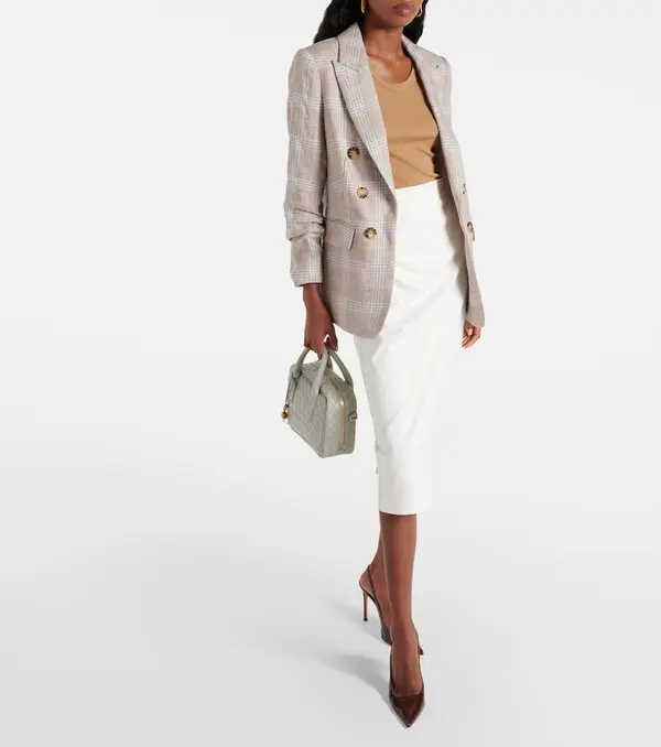 Veronica Beard Beacon Dickey Linen Blazer - Beige