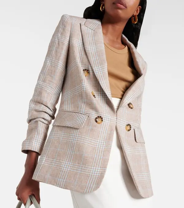 Veronica Beard Beacon Dickey Linen Blazer - Beige