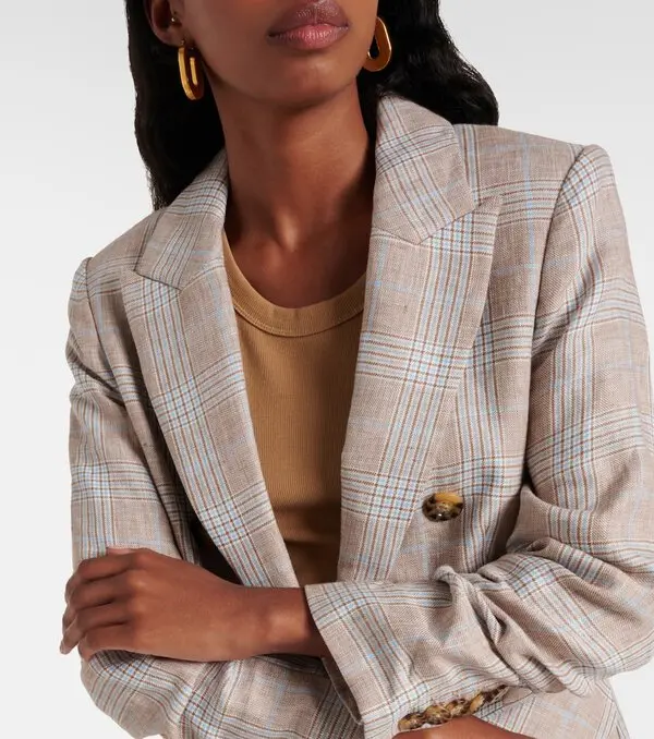 Veronica Beard Beacon Dickey Linen Blazer - Beige