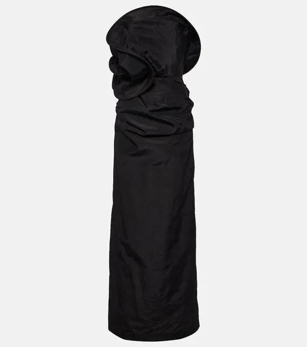 Magda Butrym Floral-appliqué Gown - Black
