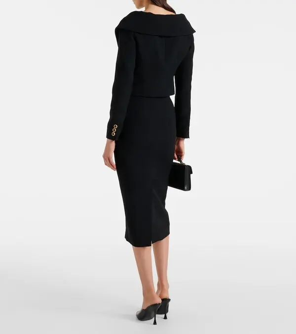 Alessandra Rich Wool Midi Skirt