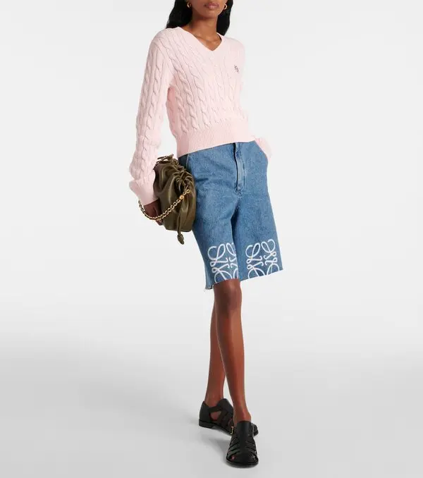 Loewe Anagram Denim Bermuda Shorts