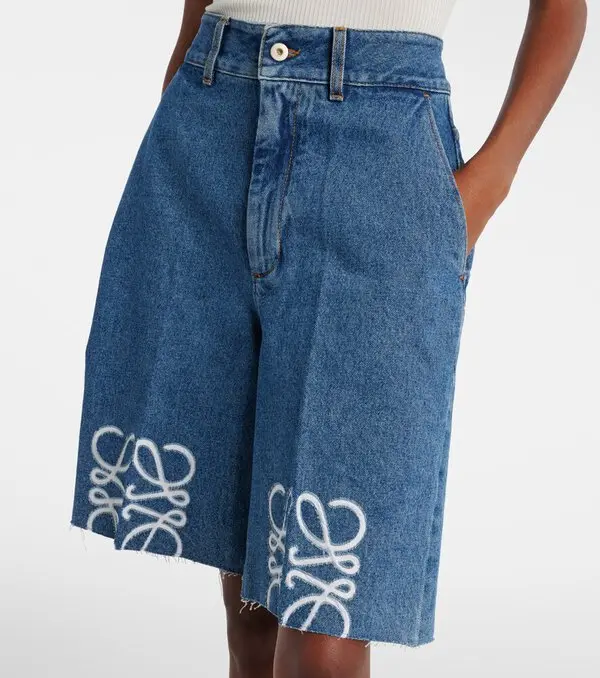 Loewe Anagram Denim Bermuda Shorts
