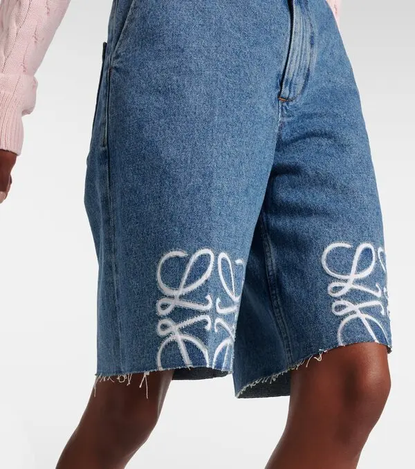 Loewe Anagram Denim Bermuda Shorts