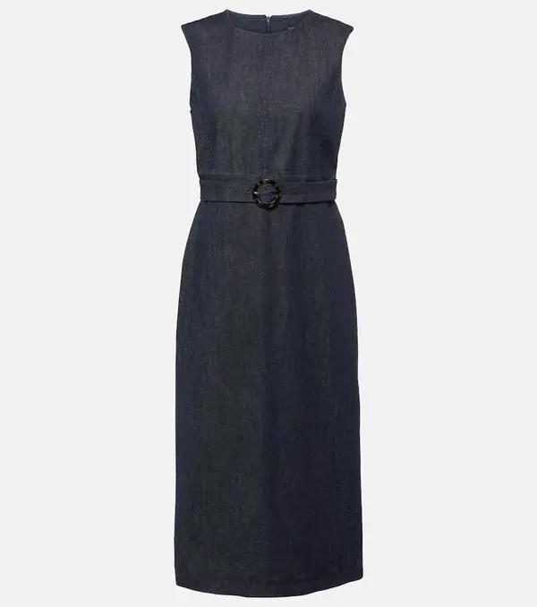 Max Mara Cotton-blend Denim Shift Dress - Blue