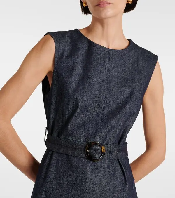 Max Mara Cotton-blend Denim Shift Dress