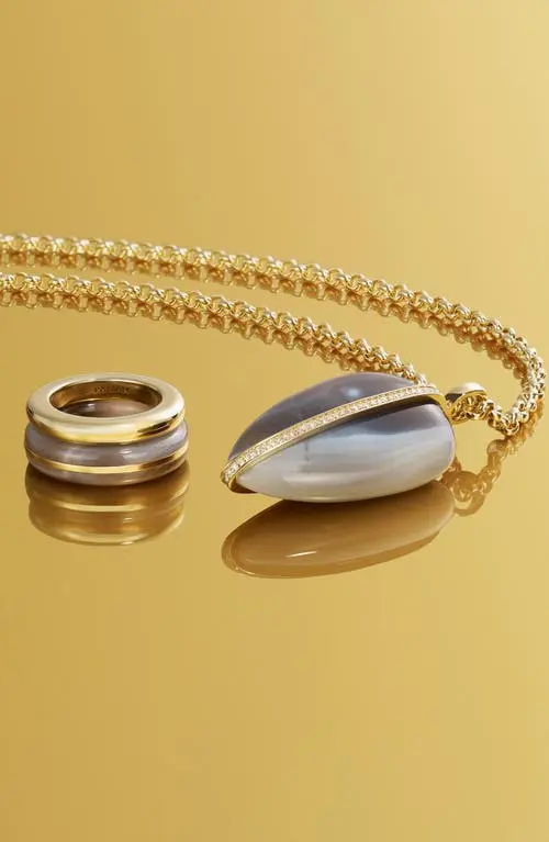 BY PARIAH Xl Diamond Pebble Pendant Necklace