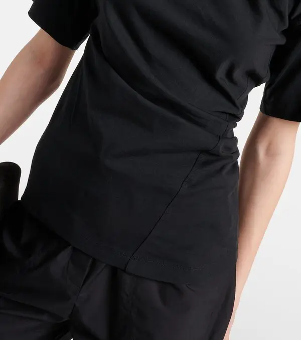 TOTEME Gathered Cotton Jersey T-shirt - Black