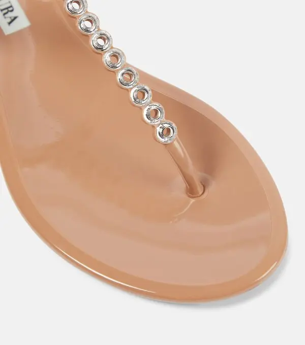 AQUAZZURA Embellished Pvc Sandals - Beige