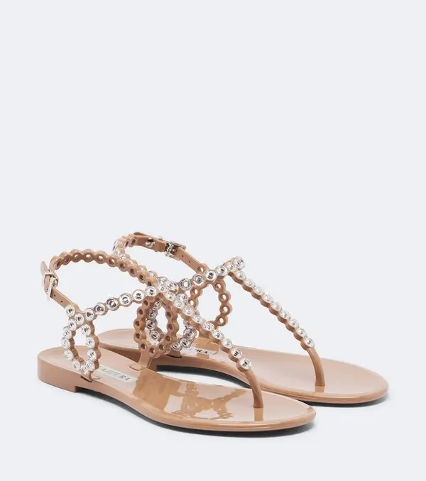 AQUAZZURA Almost Bare Embellished Pvc Sandals - Pink