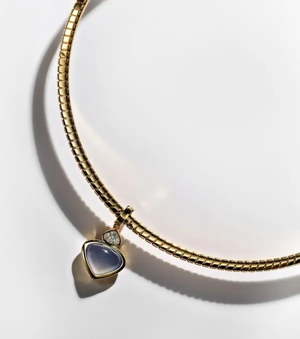 Marina B Trisolina 18kt Yellow Pendant Necklace With Chalcedony And Diamonds
