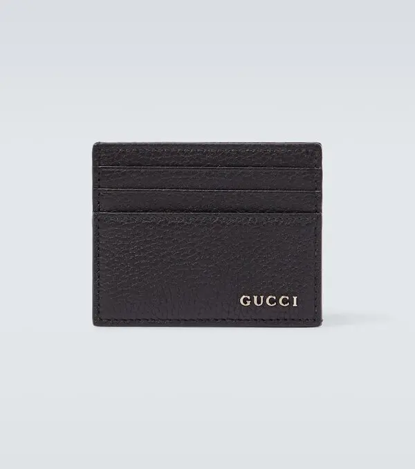 Gucci Logo Leather Card Holder - Black