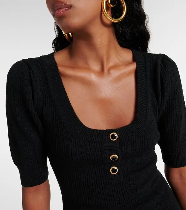 Alessandra Rich Feather-trimmed Wool Mini Dress