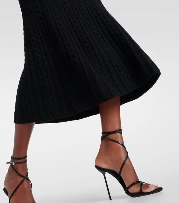 Alessandra Rich Cable-knit Wool Midi Skirt
