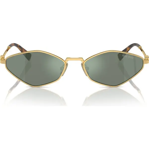 Miu Miu 56mm Irregular Sunglasses - Gold/green Mirror/silver