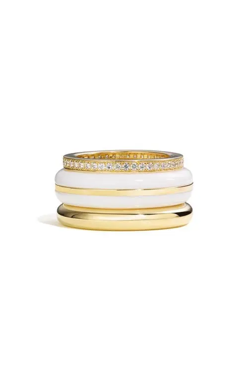 BY PARIAH Set Of Stack Rings - White