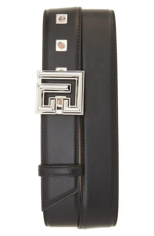 Balmain Monogram Buckle Leather Belt - 0pa Black