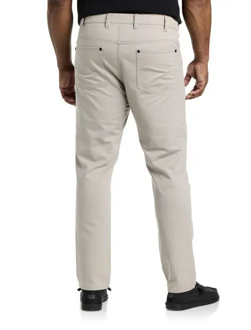 TRUE NATION BY DXL Big & Tall 5-pocket Stretch Twill Pants - Drizzle