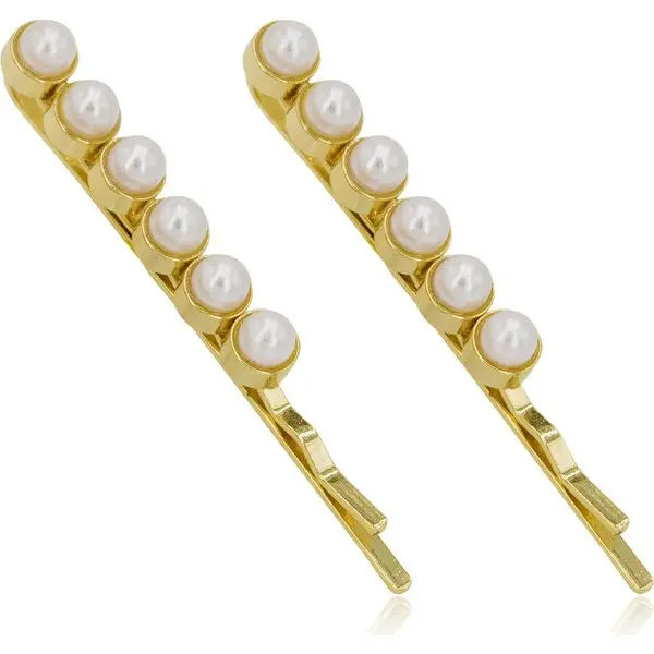 Brides & Hairpins Kalene Crystal & Pearl Bobby Pins - Gold