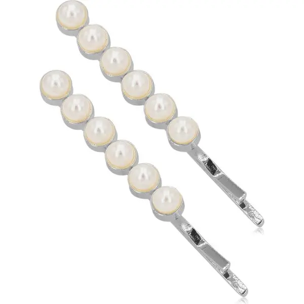 Brides & Hairpins Kalene Crystal & Pearl Bobby Pins - Silver