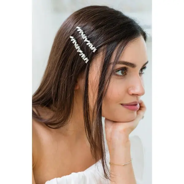 Brides & Hairpins Tobi Hair Clips Set Of 2 - Silver