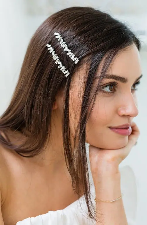 Brides & Hairpins Tobi Hair Clips Set Of 2 - Silver