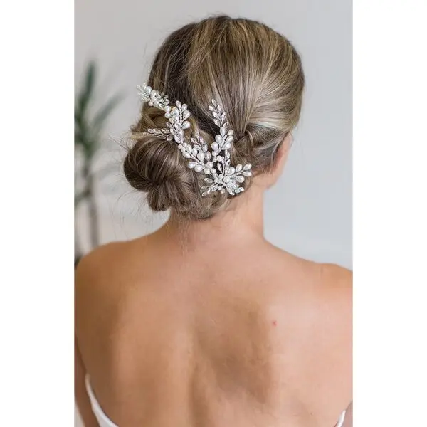 Brides & Hairpins Nadim Jeweled Hair Clip - Silver