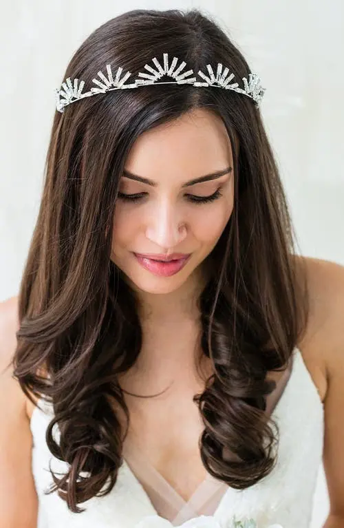 Brides & Hairpins Mishael Marquise Crystal Crown - Silver