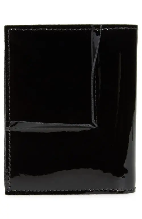 Comme Des Garçons Reversed Corner Patent Leather Card Case - Black