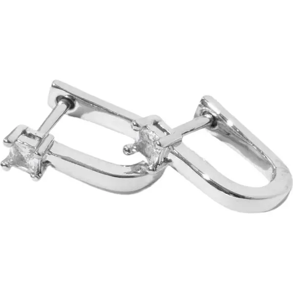 MIRANDA FRYE Valentina Cubic Zirconia Huggie Hoop Earrings - Silver