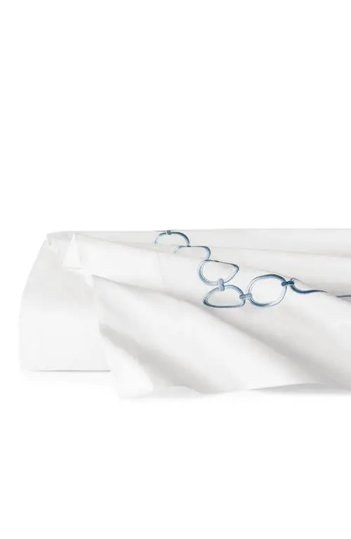 SFERRA Catena Flat Sheet - White/ Sea