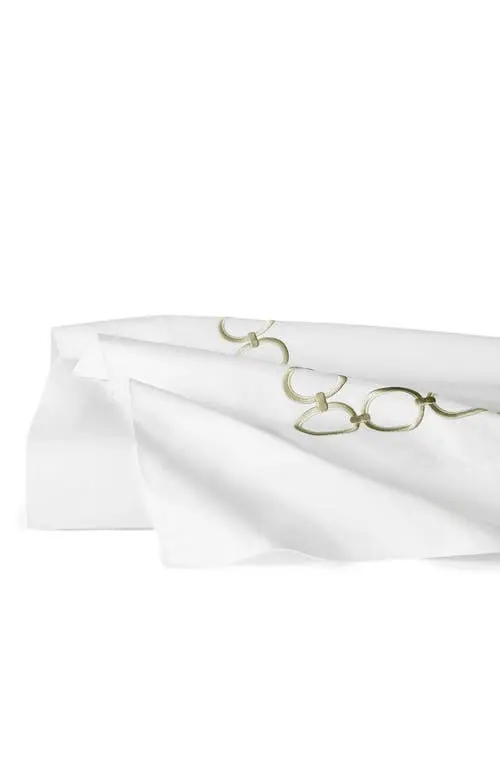 SFERRA Catena Flat Sheet - White/ Willow
