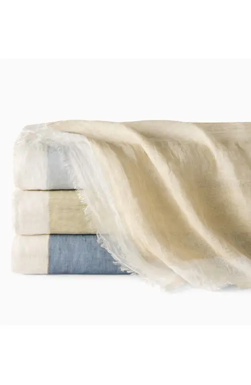 SFERRA Pitura Cotton & Linen Throw Blanket - Navy/ Aqua