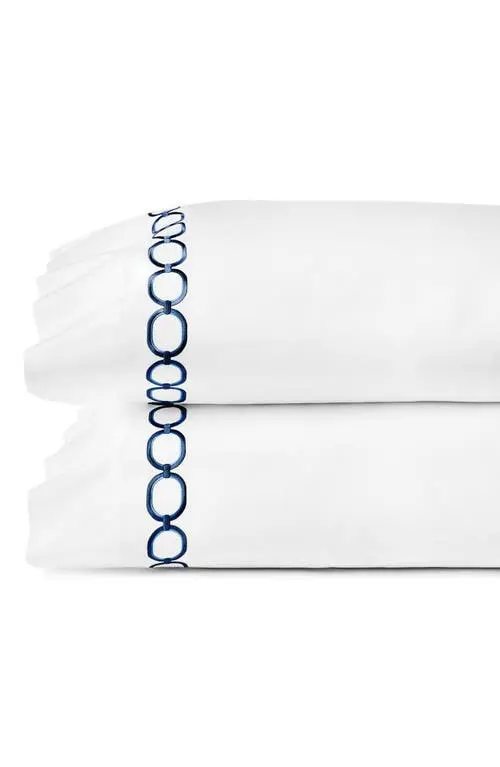 SFERRA Catina Set Of 2 Pillowcases - White/ Navy