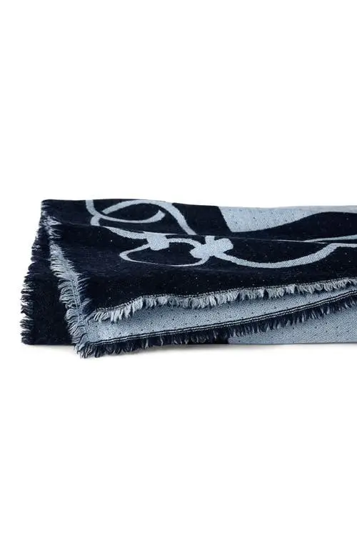SFERRA Eterna Merino Wool Throw Blanket - Navy