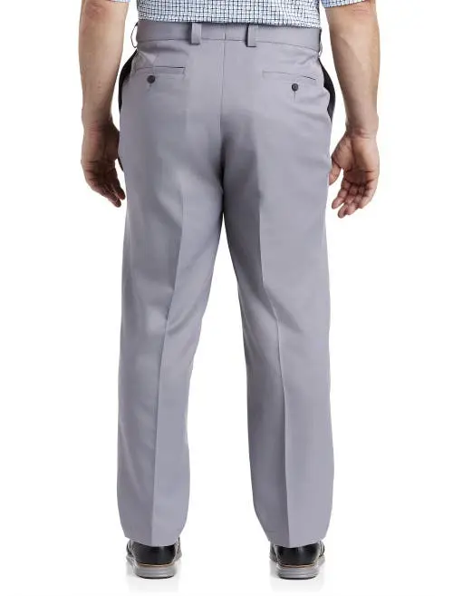 OAK HILL BY DXL Microfiber Waist-relaxer Pants - Light Grey