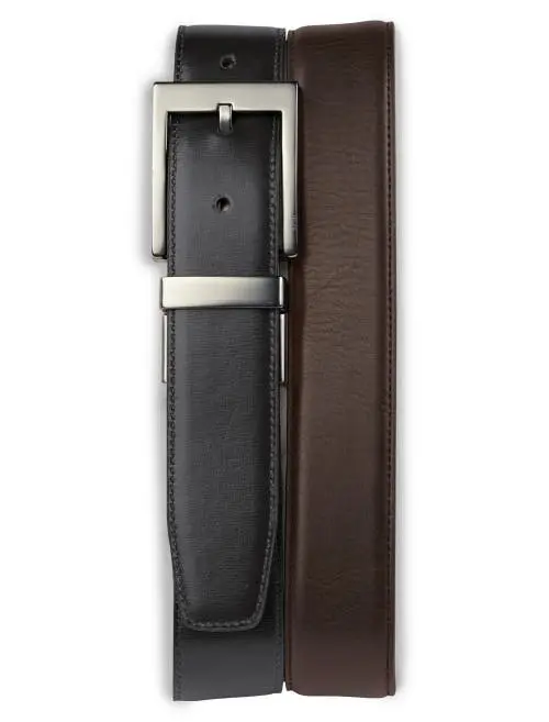 HARBOR BAY BY DXL Reversible Leather Dress Belt - Black/brow