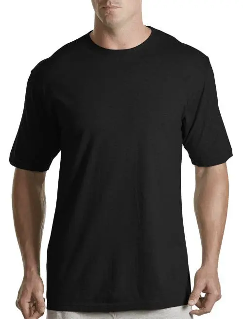 HARBOR BAY BY DXL 3-pack Color Crewneck T-shirts - Black