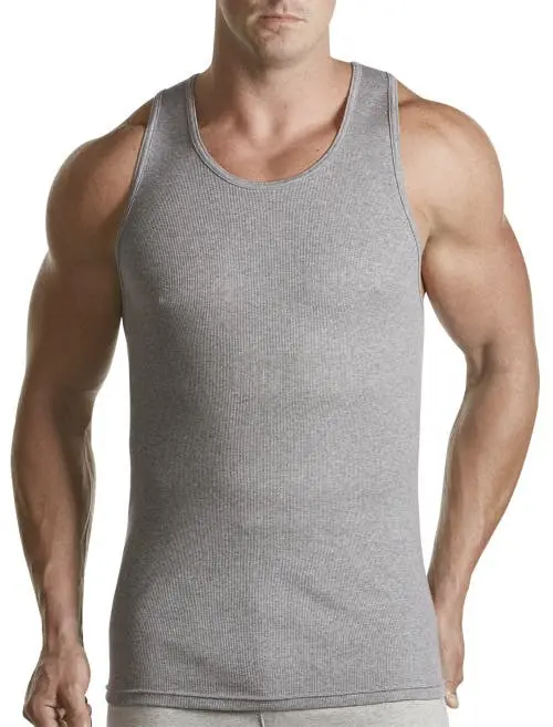 HARBOR BAY BY DXL Big & Tall 3-pack Athletic T-shirts - Grey