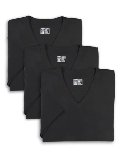 HARBOR BAY BY DXL 3-pk. V-neck T-shirts - Black